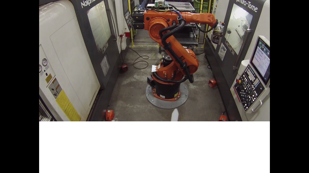 Waybo - Robot Cell - KUKA KR60 - 2x Nakamura-Tome WT300 - YouTube