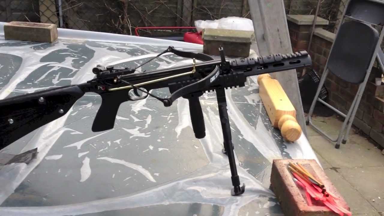 Shooting Modified Self-loading Tactical Assult Crossbow (Part 2) - YouTube