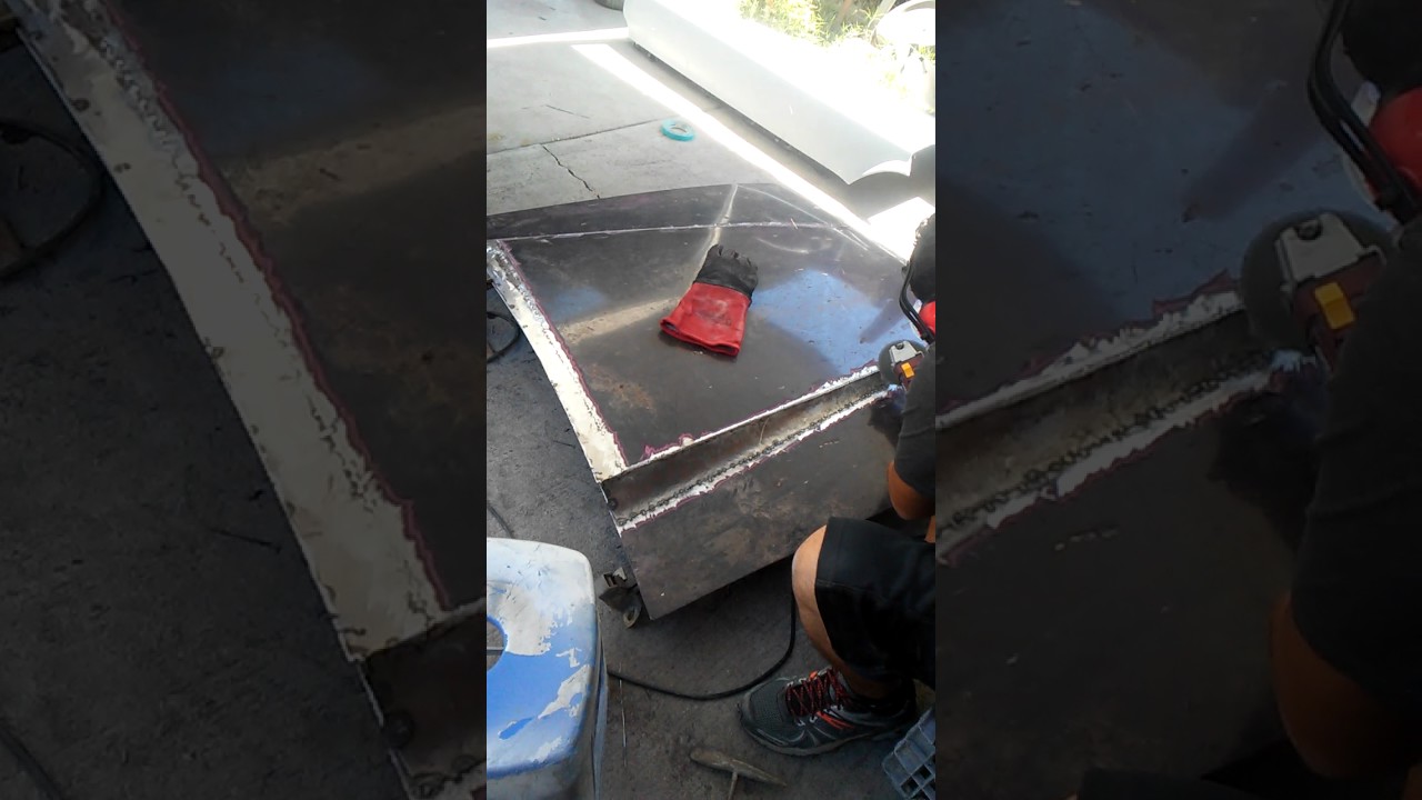 Making a metal cowl hood for a mustang - YouTube