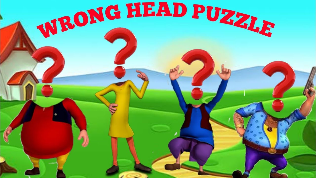 Wrong Head Puzzle | Match The Right Head On Motu Patlu , Ghasita ram ...