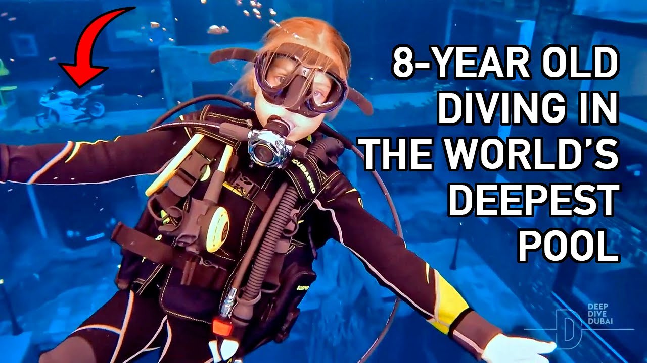 8-year Old Diving In The World's Deepest Pool - YouTube