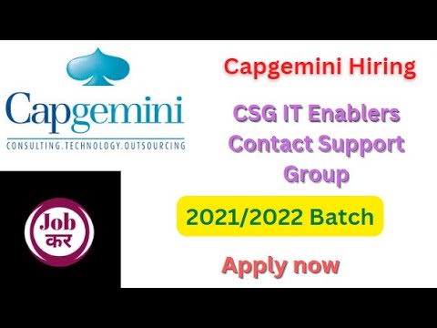 Capgemini Hiring For CSG IT Enablers Contact Support Group | 2021/2022 ...