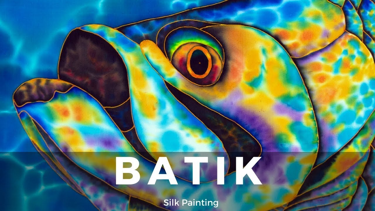 BATIK SILK PAINTING WITH JEAN-BAPTISTE - FINE ART - TARPON FISH - YouTube