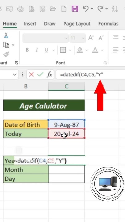 How To Creat Age Calculator In Excel Software Exceltech Spreadsheet Excelworld