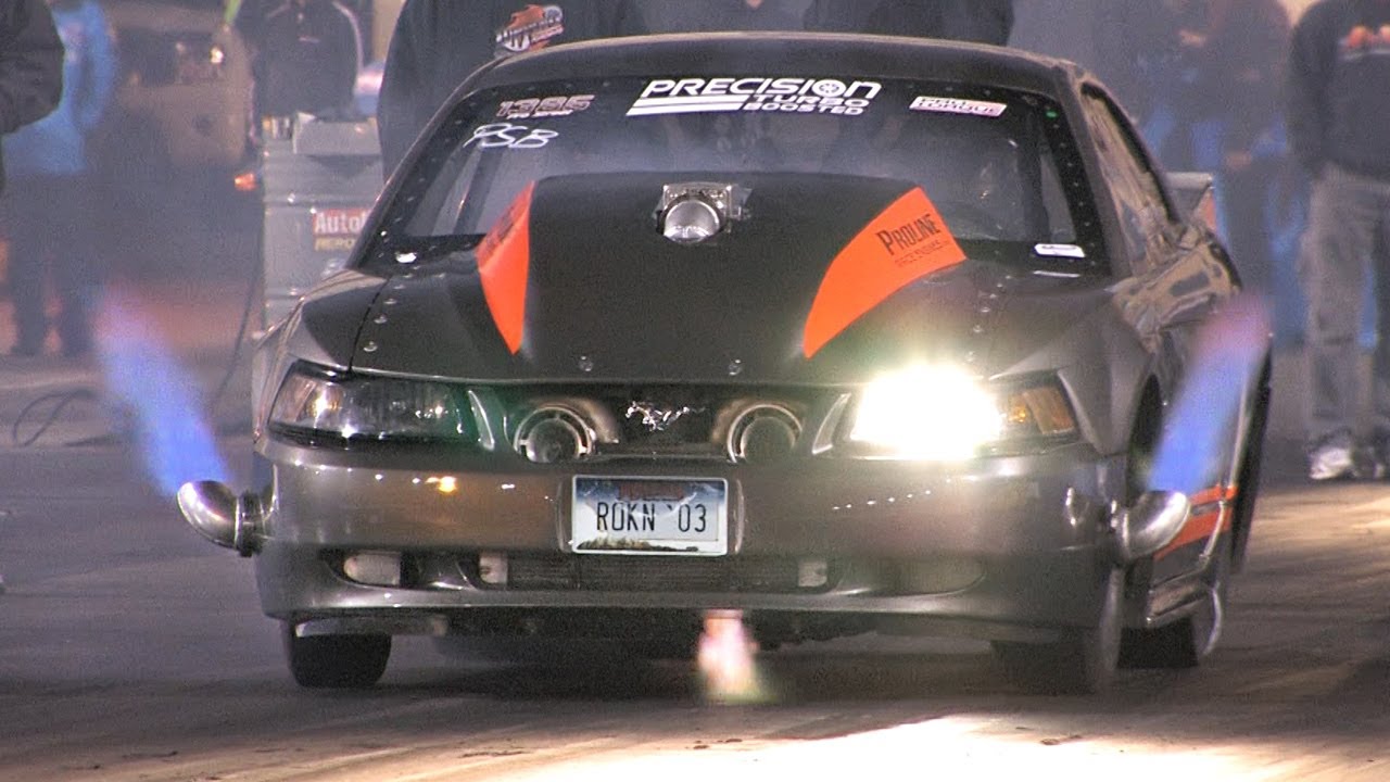 Ford power - V8 twin turbo Pro Street Mustang - YouTube