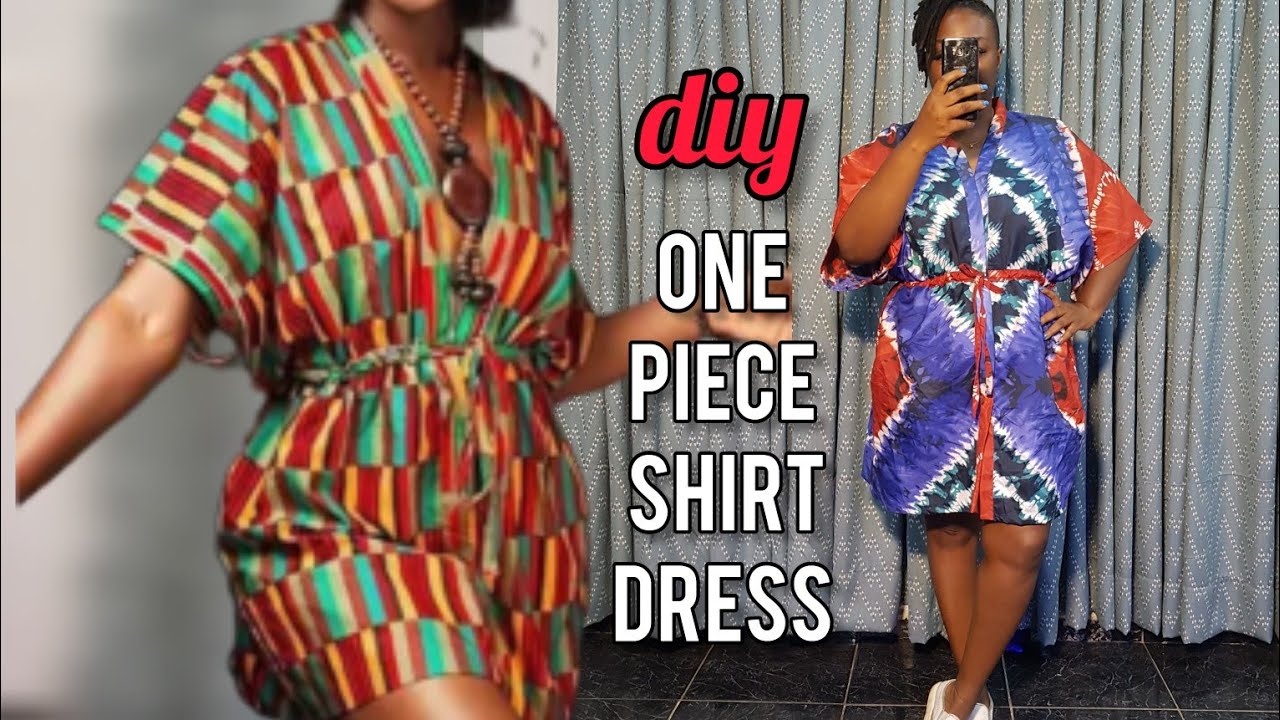 How To Sew One Piece Shirt Dress Cutting And Stitching | Diy Easy ...