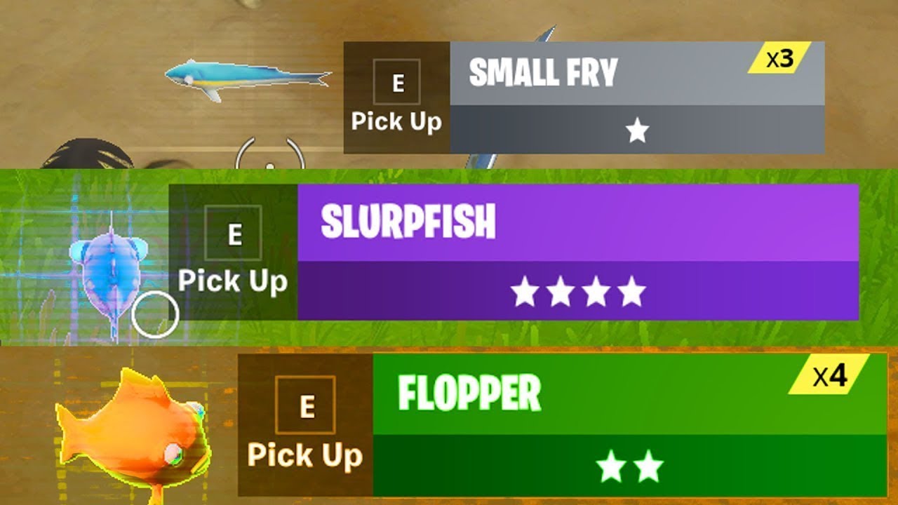 Gain Health with a Small Fry, a Flopper and a Slurp Fish Fortnite - YouTube