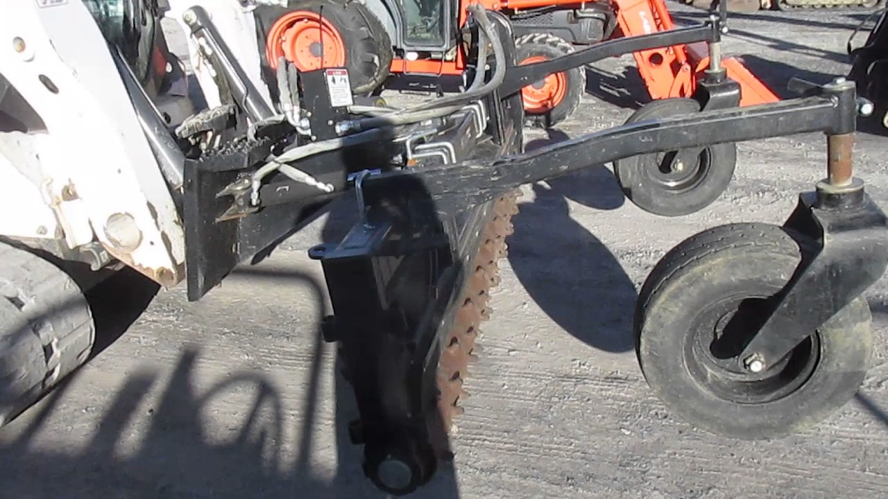 John Deere PR96B Skid Steer Loader Power Rake Attachment! - YouTube
