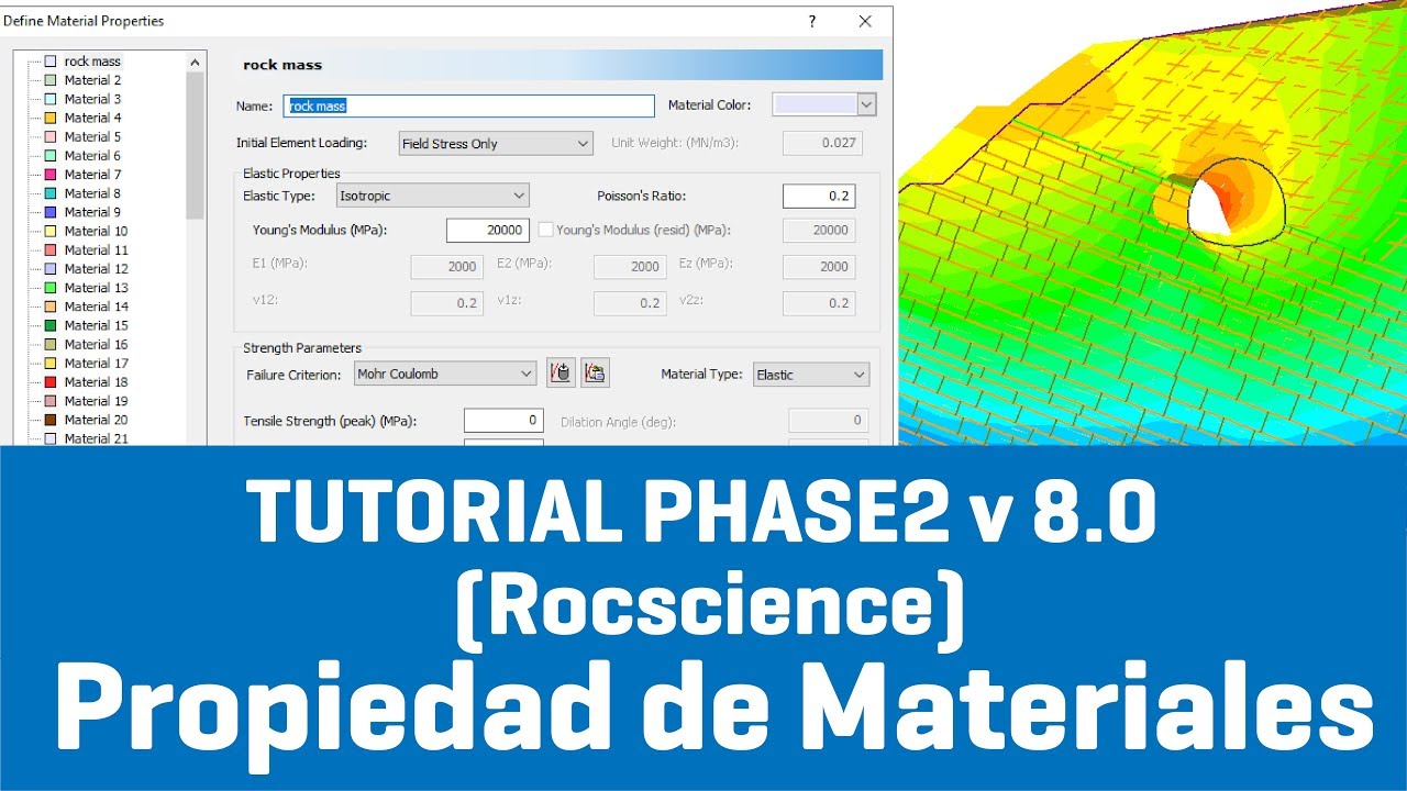 Tutorial Phase2 v 8.0 (Rocscience) - Propiedad de Materiales en Phase2 ...