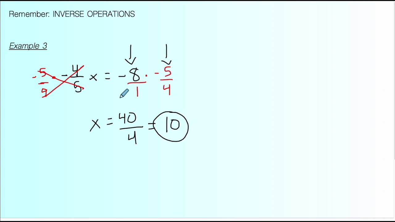 Integer Equations Mult Div - YouTube