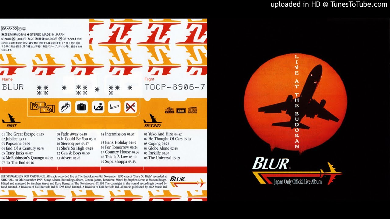 Blur - Popscene (Live at The Budokan, 8th November 1995) - YouTube