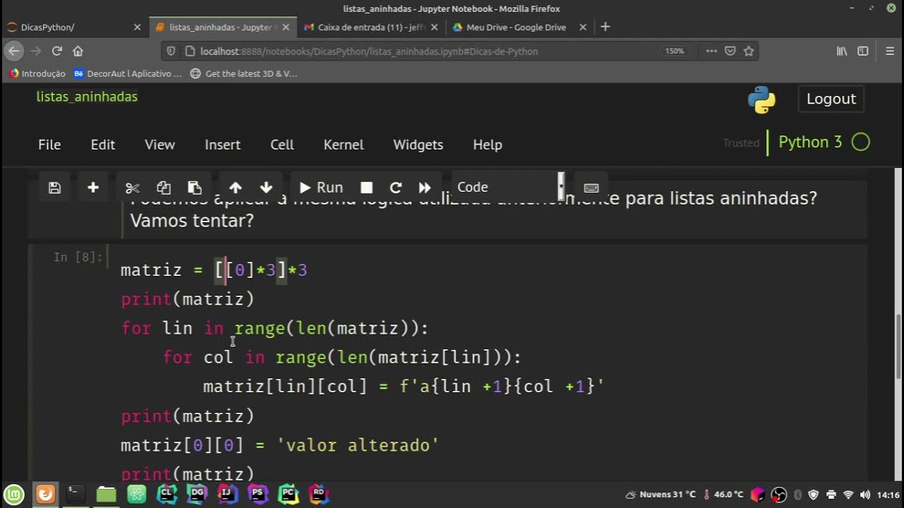 Dicas de Python #1 - Listas aninhadas - YouTube