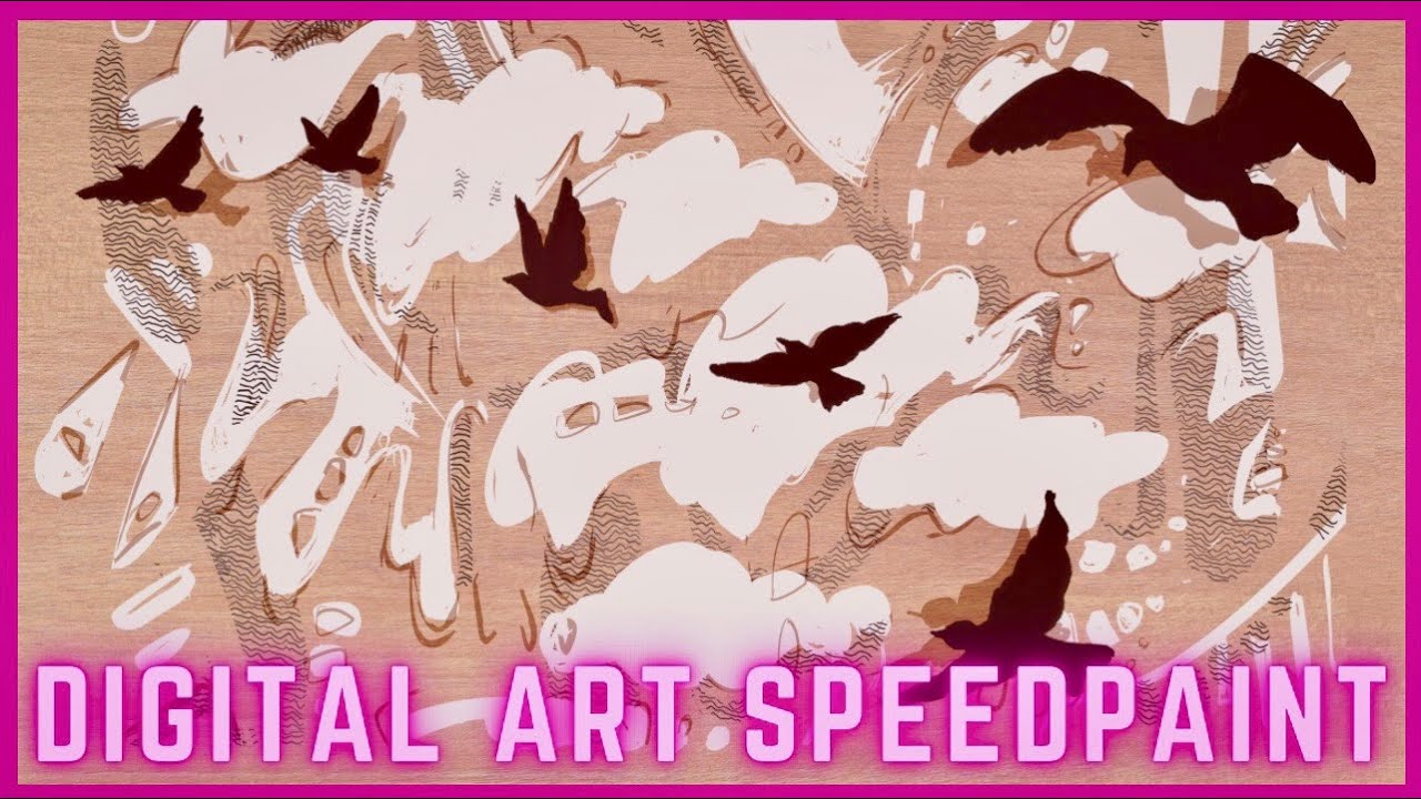 BIRDS IN THE CLOUDS Speed Paint | Digital Study in Procreate - YouTube