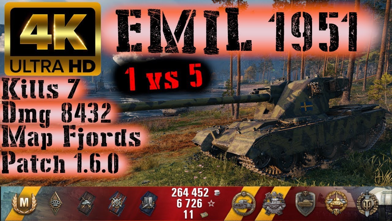 World Of Tanks Emil 1951 Replay 7 Kills 8 4k Dmg Patch 1 6 0 Youtube