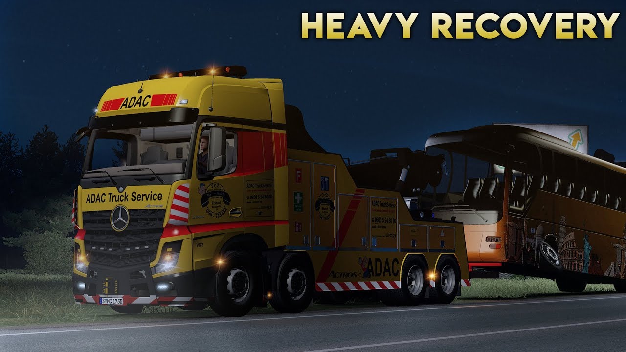 ETS2 1.35 - MB Actros Wrecker - Heavy Recovery - Towing a Broken Down ...