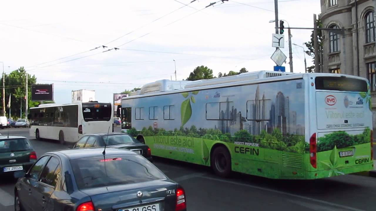 Autobuz electric BYD (IF 01 BYD) Tineretului pe linia 381 RATB - YouTube