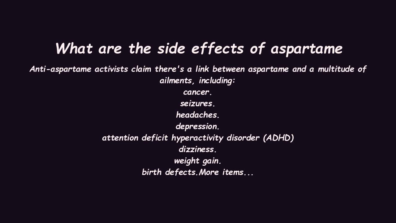 What are the side effects of aspartame - YouTube