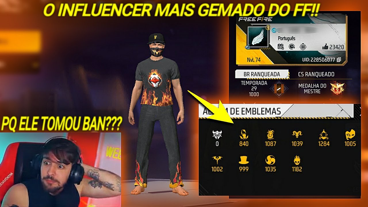 WEEDZAO ENCONTROU A CONTA DO INFLUENCER MAIS RICO E GEMADO DO FF!!O CARA TEM TUDO DO JOGO ...