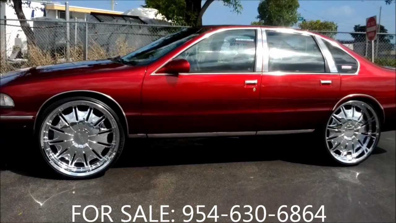 AceWhips.NET- ON SALE: Candy Red Chevy Caprice on 26" Player Rims - YouTube