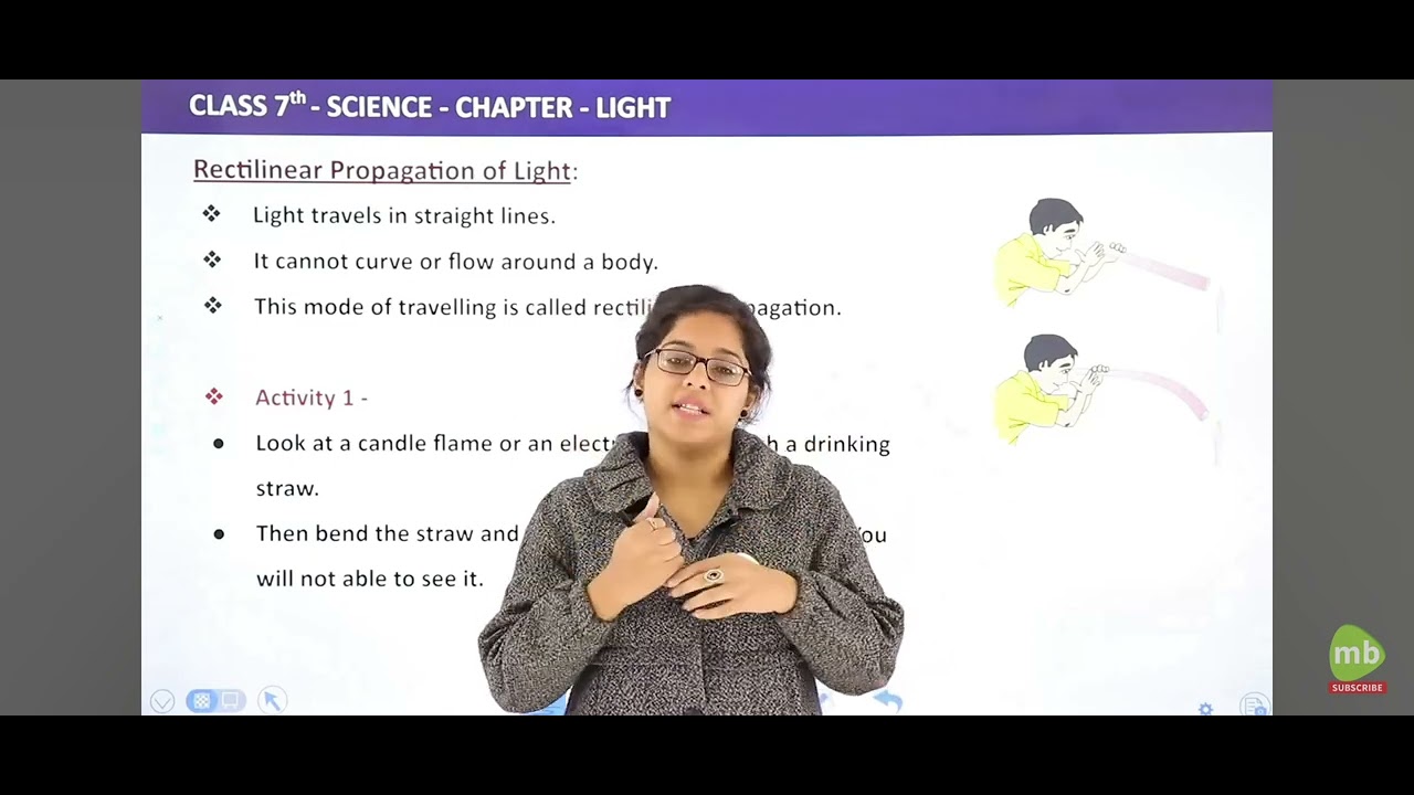 Class -7 chapter light explain rectilinear propagation of light - YouTube
