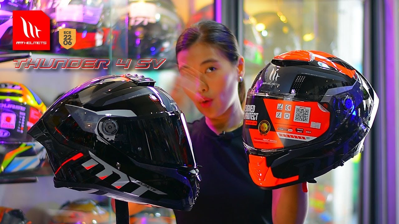 𝗞𝗥𝗘𝗬 : รีวิวหมวก MT model THUNDER 4 SV - YouTube