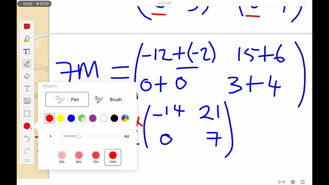 Matrices - Eight | Practice questions (NGM Book 3) | Form 3 Exercise 7c ...