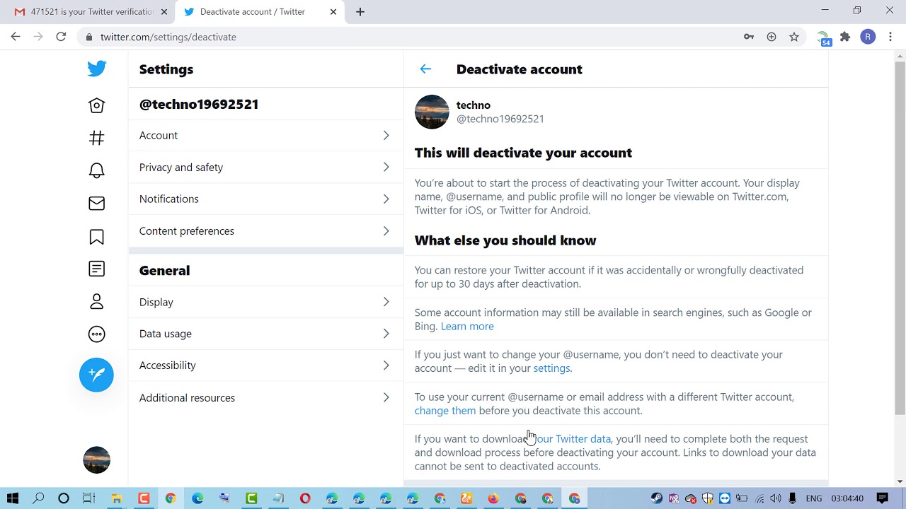 How To Deactivate Twitter Account 2020 - YouTube