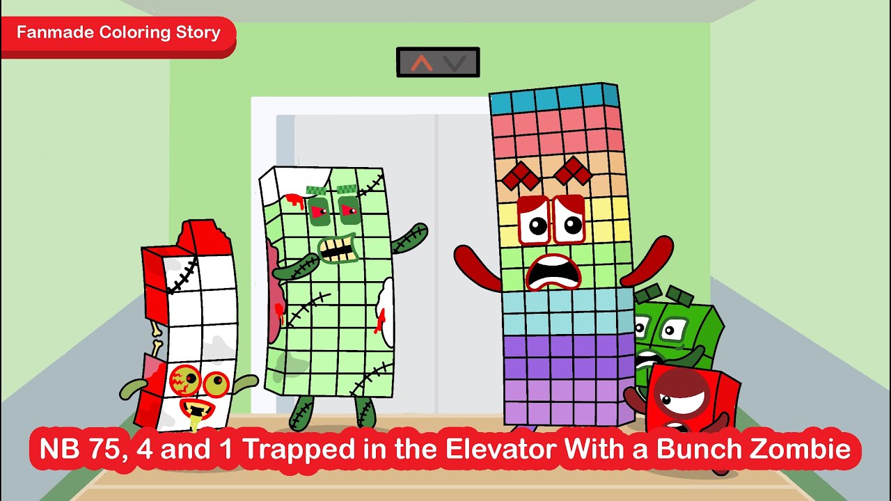 Numerblocks 75 Trapped in the Elevator With a Bunch Zombie ...