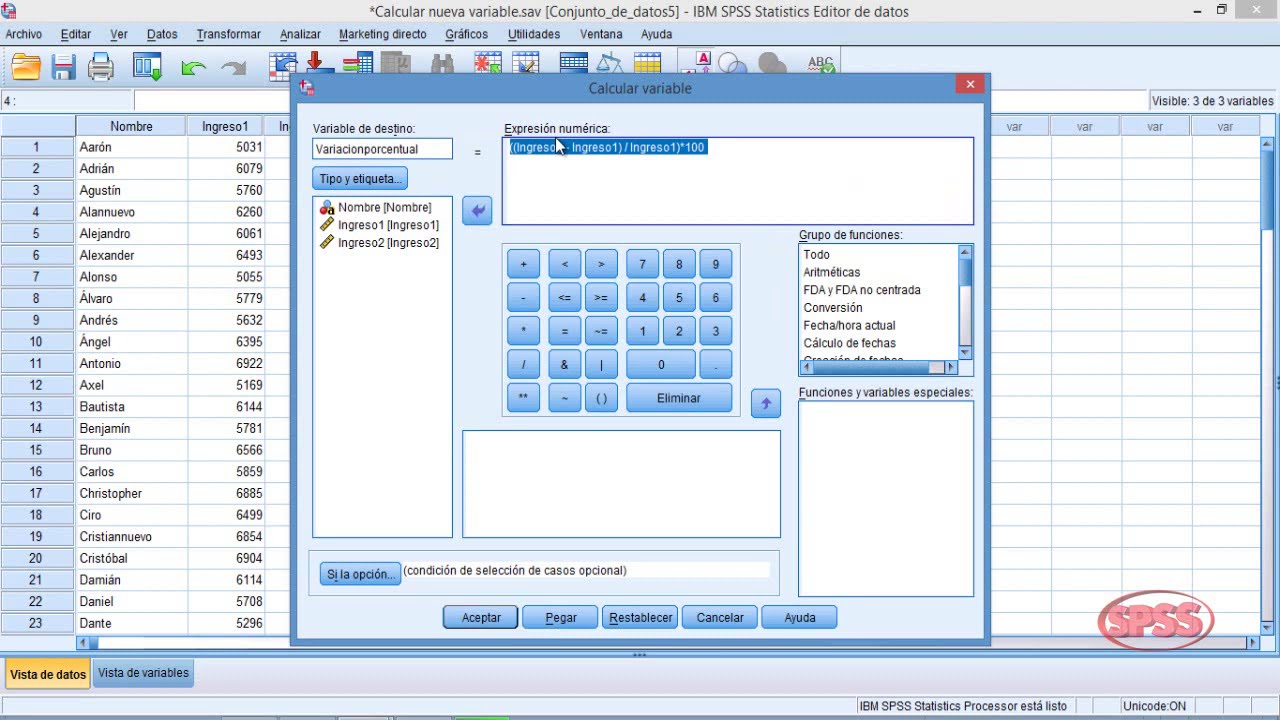 Calcular variable | SPSS - YouTube