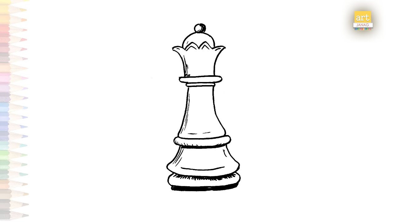 Queen Chess Piece Drawing Outline Drawings How To Draw Queen Chess Piece Step By Step
