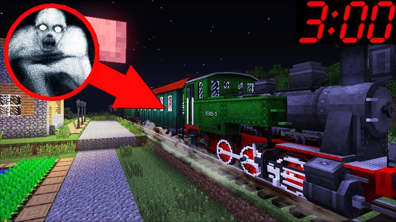 GHOST TRAIN IN THE VILLAGE OF RESIDENTS IN MINECRAFT 100% TROLLING TRAP ...