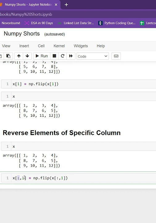 How to Reverse Specific Column of Matrix in Numpy - YouTube