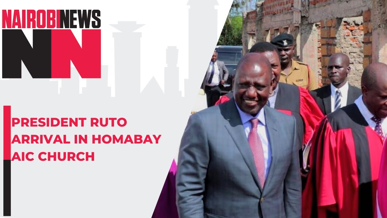 President William Ruto arriving in Homabay AIC church - YouTube