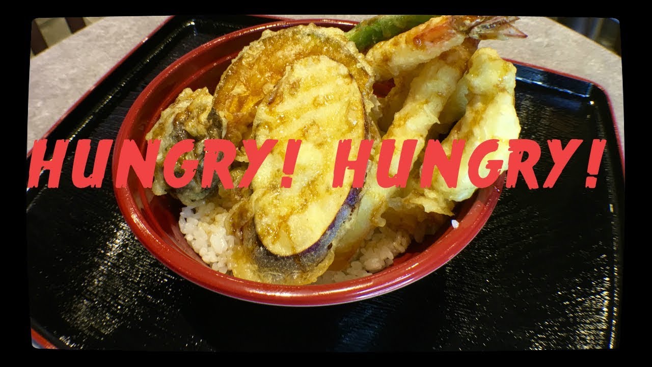 Lunchtime at a Japanese tendon (tempura donburi) restaurant! - YouTube