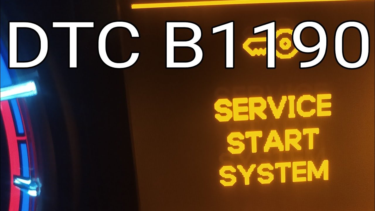 Service start system.|DTC B1190.|Service start system code B1190 in s ...