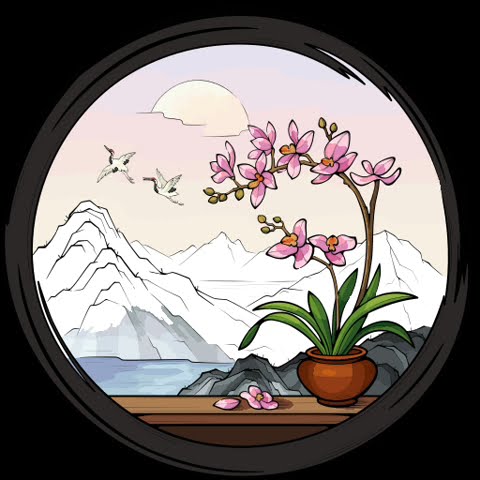 Bunga Anggrek Merah Jambu, Gunung, dan Danau - YouTube