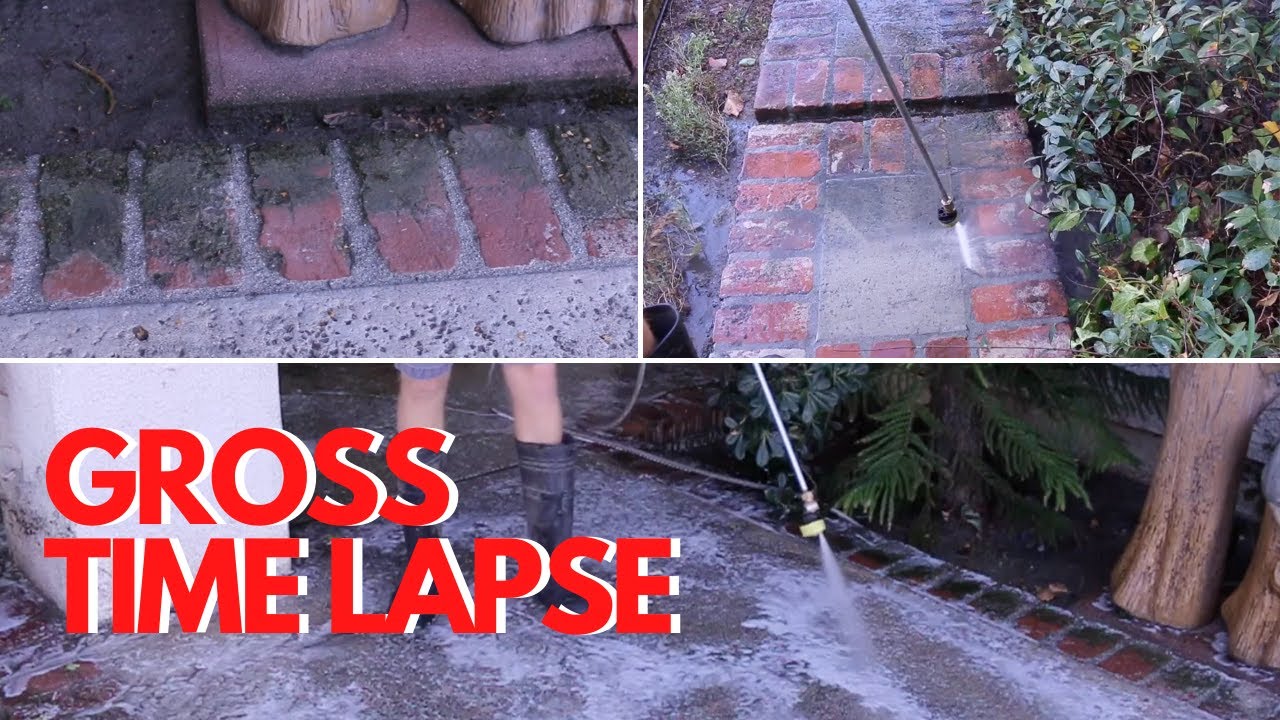 Gross Brick Pressure Washing | $325 SATISFYING Pressure Washing Job ...
