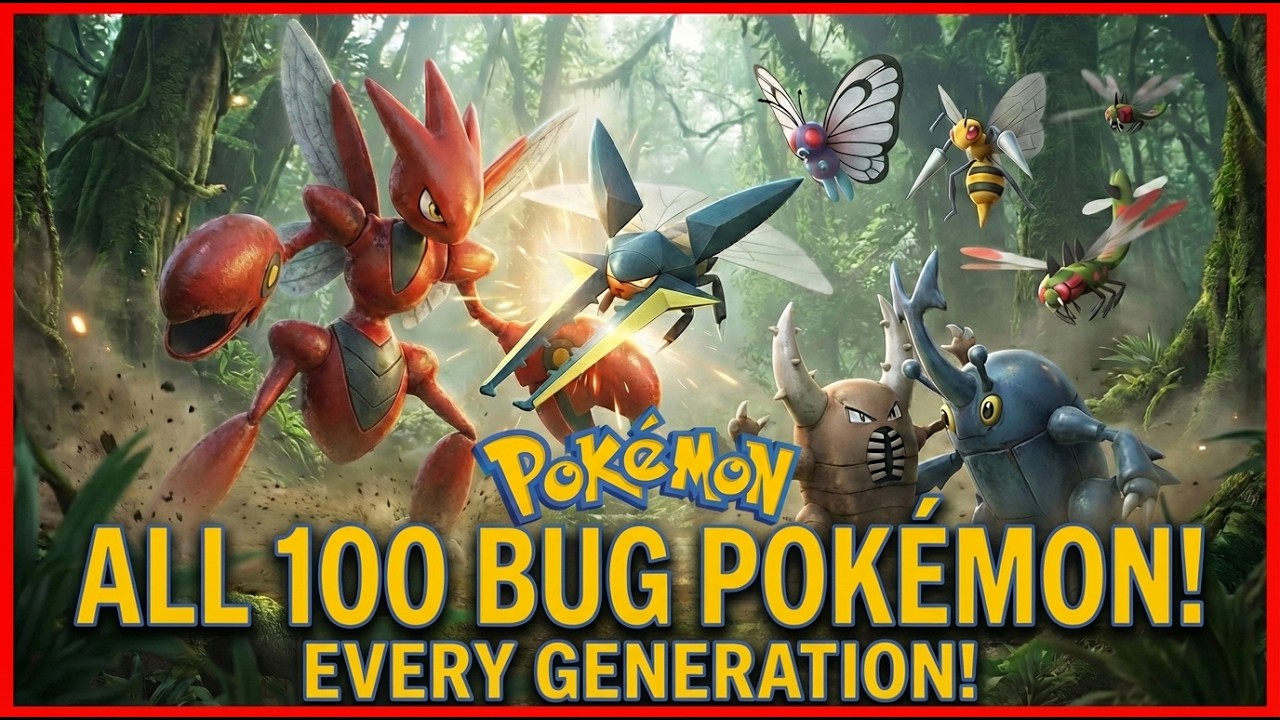 All 100 Bug Pokémon's All Generations From Gen 1 - 9 Documentary Style ...