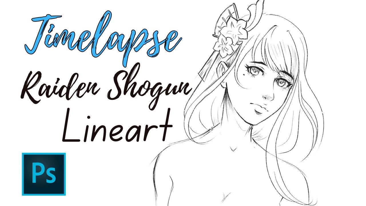 Raiden Shogun (Genshin Impact) Lineart - YouTube