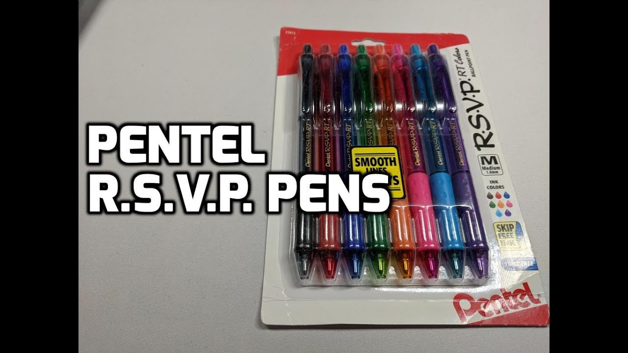 Pentel R.S.V.P (RSVP) RT Ballpoint Pens (1.0 mm) Unboxing and Review ...