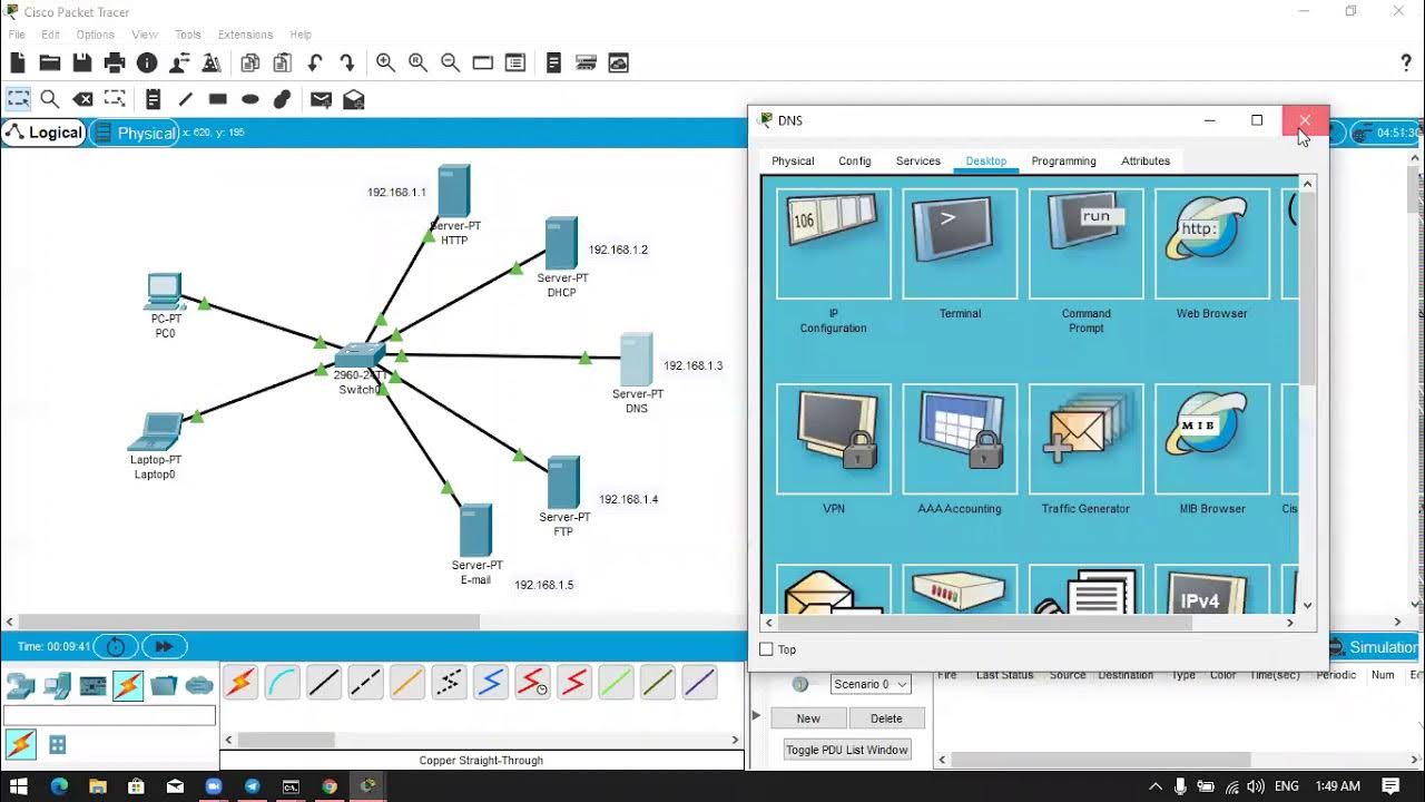 Cisco Packet Tracer Configuration The Servers Dns Dhcp Ftp