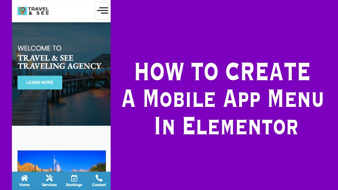 How To Create A Mobile App Menu On Elementor - YouTube