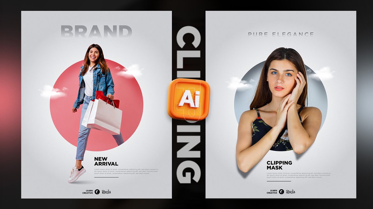 Brand Designs Using the Clipping Mask Effect in Illustrator | Clipping ...