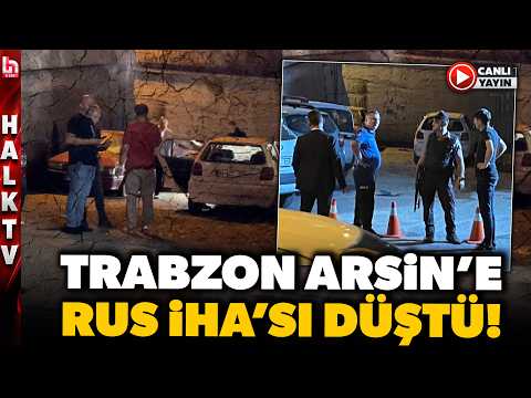 Trabzon Arsin’de ilçe emniyet müdürlüğü önüne Rus İHA’sı düştü: İki araçta hasar oluştu!