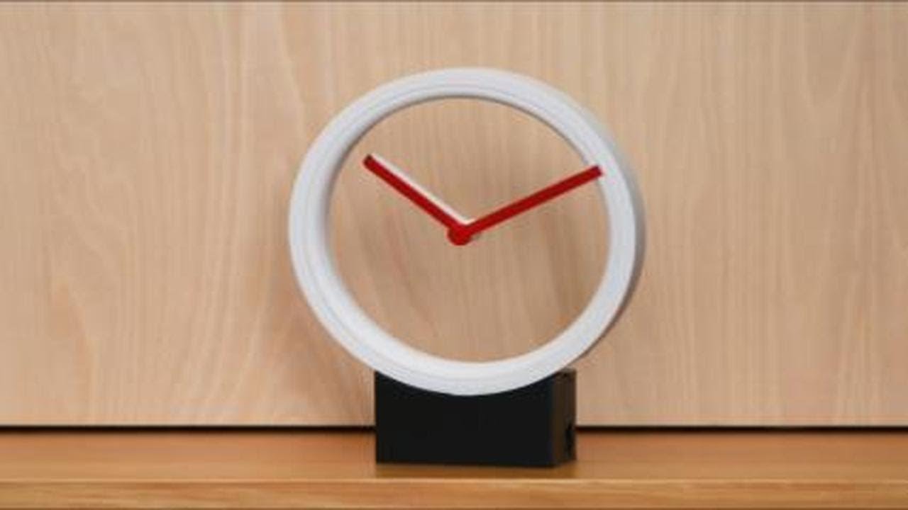 3D打印镂空时钟 空心时钟 悬浮指针时钟 Arduino时钟 - YouTube