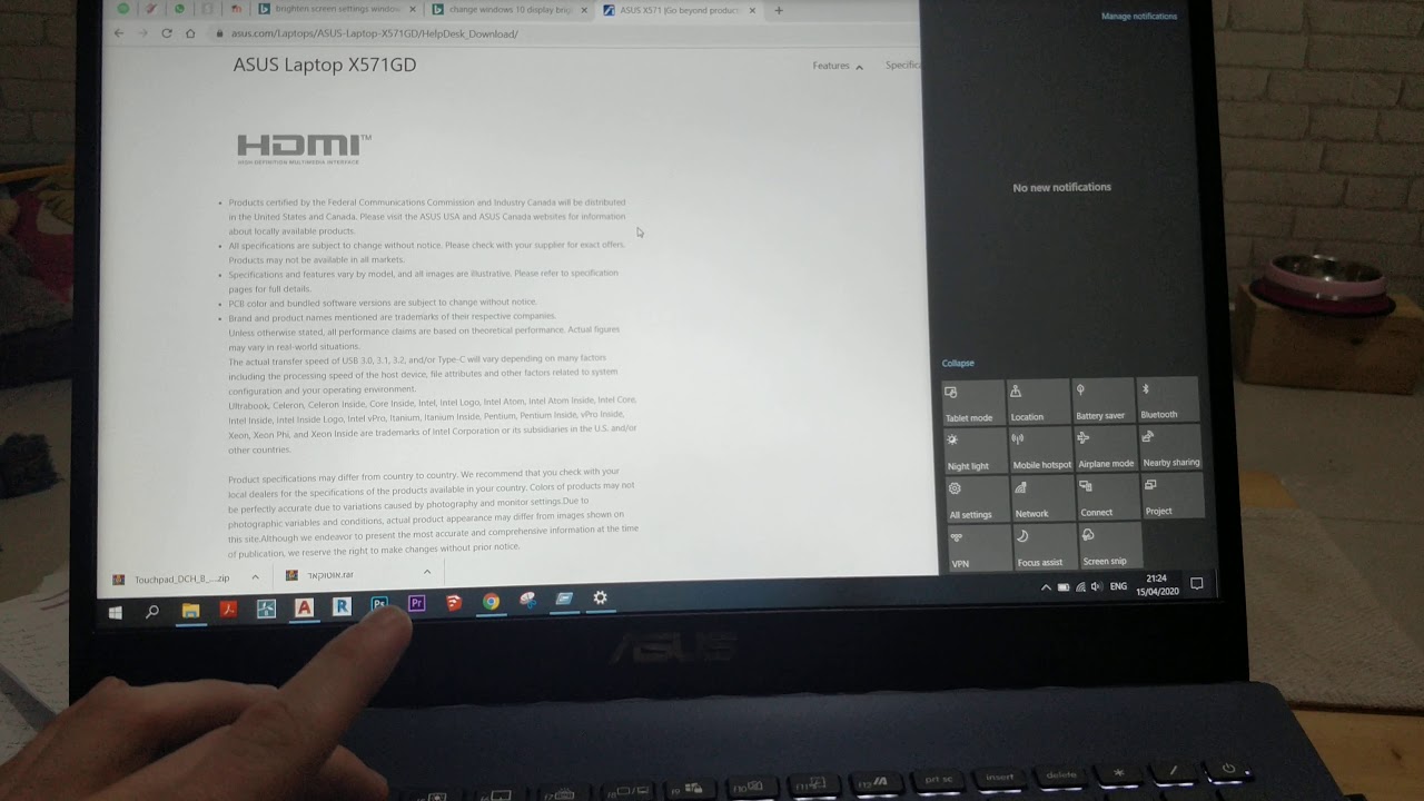Asus x571 screen brightness adjustment issue - YouTube