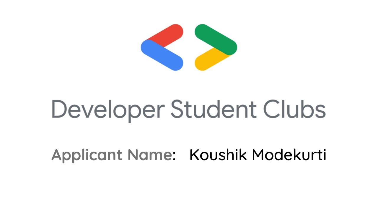 Google Developer Student Club Video - YouTube