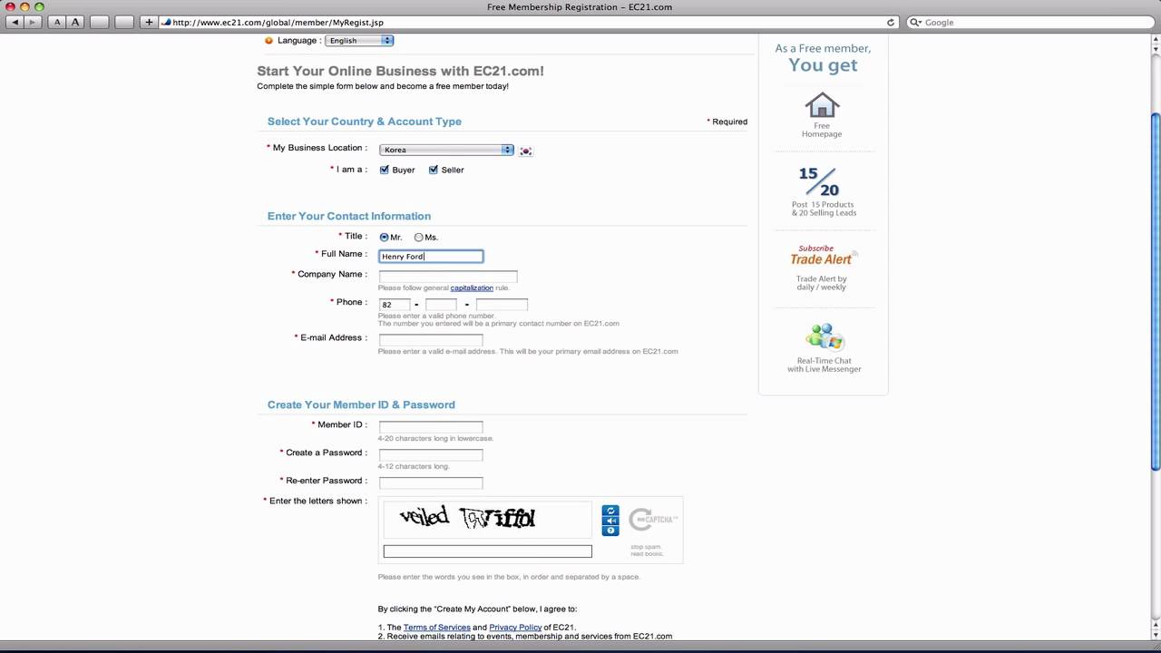 Part 2. How to become an EC21.com member? - YouTube