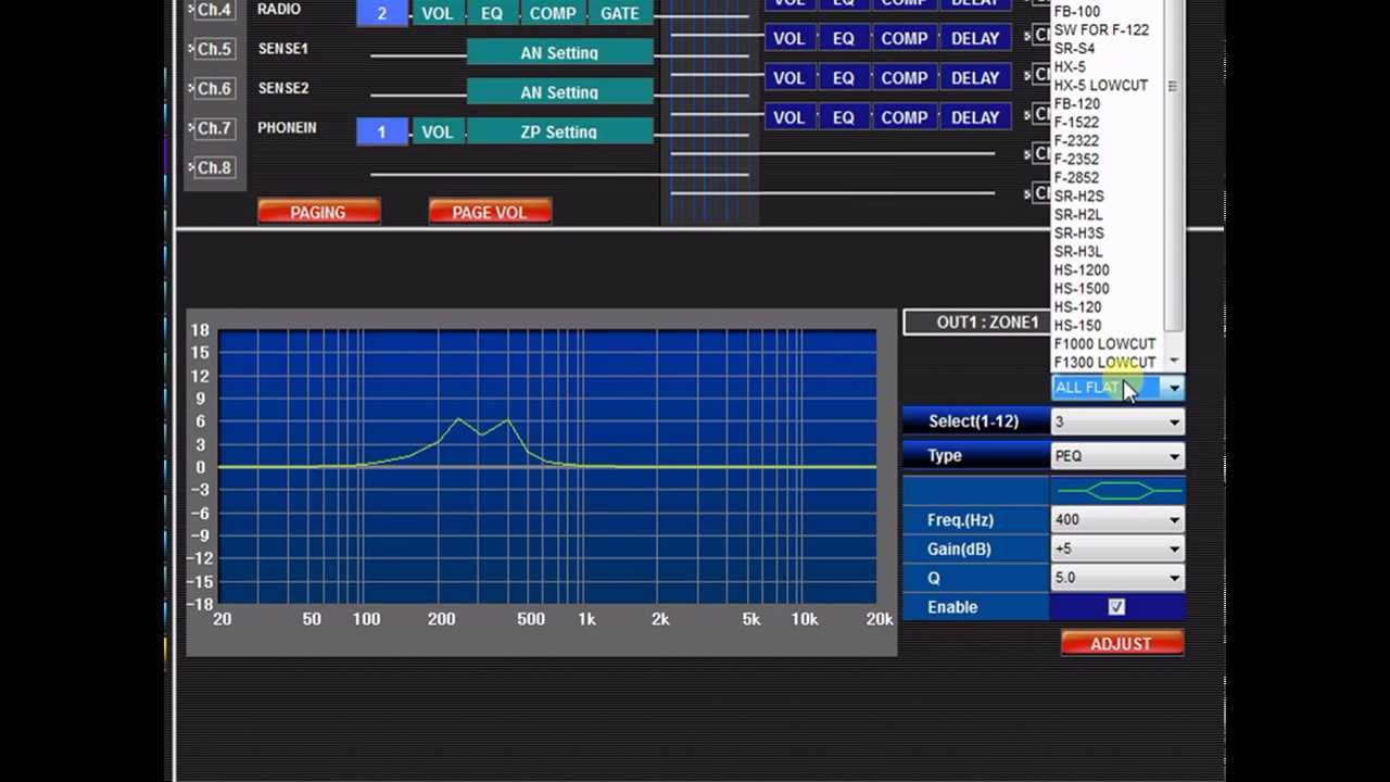 TOA 9000M2 Software Part 5 - Equalization - YouTube