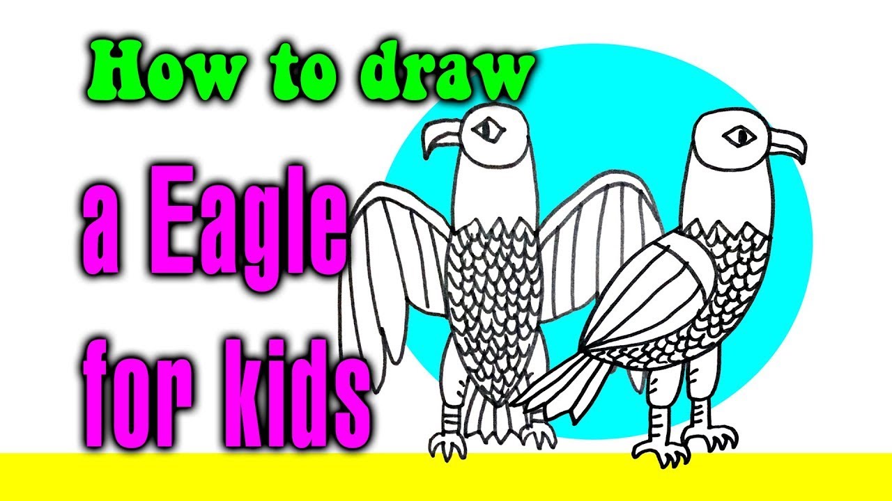 How to draw an Eagle easy step by step,hướng dẫn VẼ CHIM ĐẠI BÀNG - YouTube